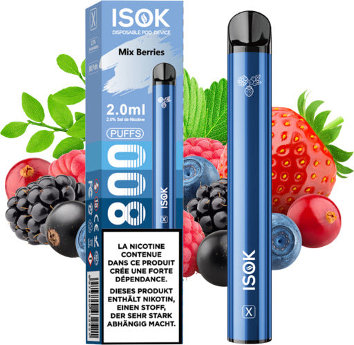 ISOK X Mix Berries 800 Puffs 20mg Vape online kaufen– tabakino